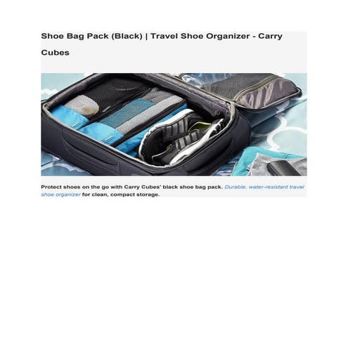 Shoe Bag Pack (Black) _ Travel Shoe Organizer - Carry Cubes.docx