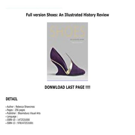 Full version Shoes: An Illustrated History Review | PDF