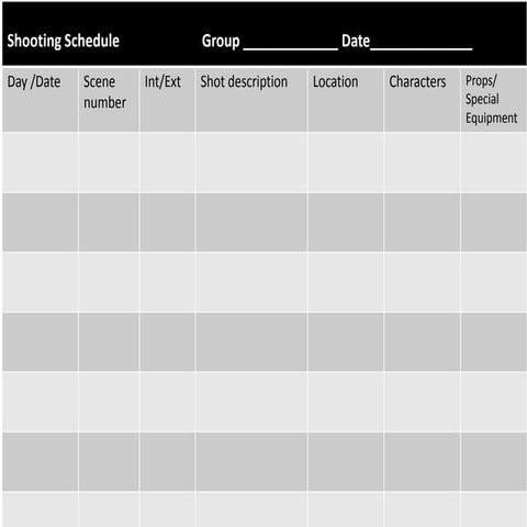 Shooting schedule | PPTX