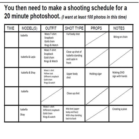 Shooting Schedule | PPT