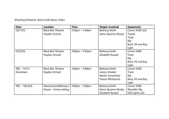 Shooting schedule template | PPT