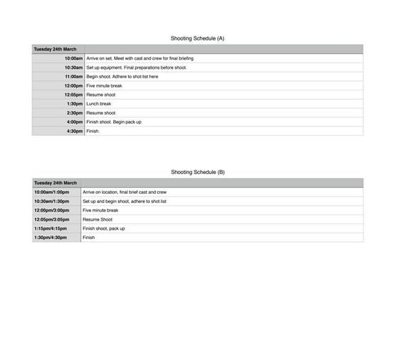 Production schedule | PDF