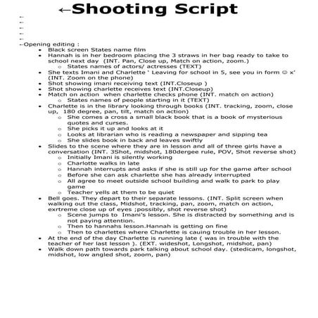 Shooting script | PDF
