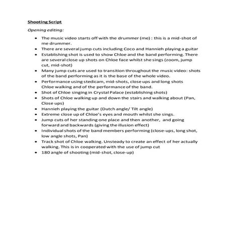 Shooting script | DOCX