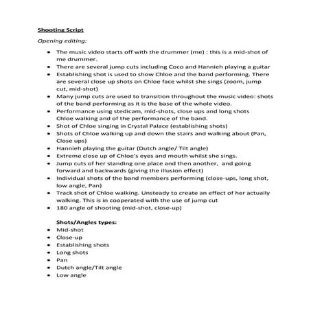 Shooting script | DOCX