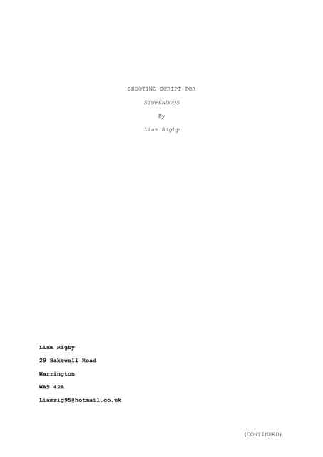 Shooting script | PDF
