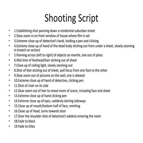Shooting script | PPT