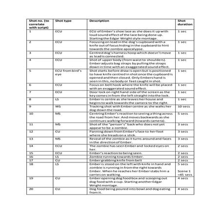 Shooting script | DOCX