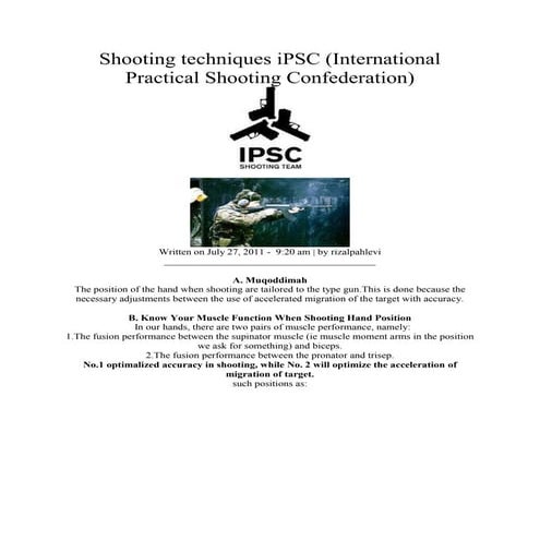 Shooting techniques i psc | PDF