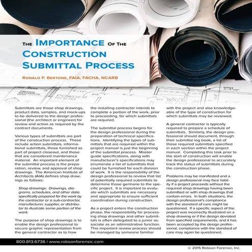 The Importance Of The Construction Submittal Process | PDF