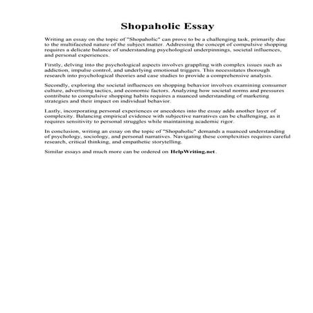 Shopaholic Essay. Confessions of a Shopaholic: Quote Analysis ...