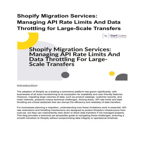 Shopify Migration Services_ Managing API Rate Limits And Data Throttling for Large-Scale ...