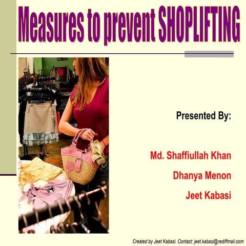 Measures to Prevent Shop Lifting | PPS
