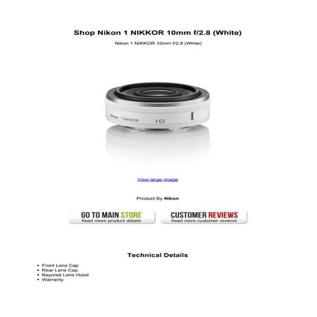 Shop nikon 1 nikkor 10mm f2.8 white | PDF