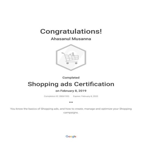 Shopping Ads Certification | PDF