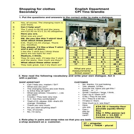 Shopping for clothes 3-4 | PDF