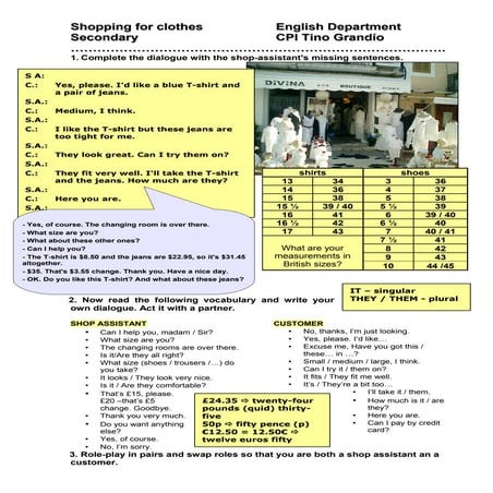 Shopping for clothes2 3-4 | PDF