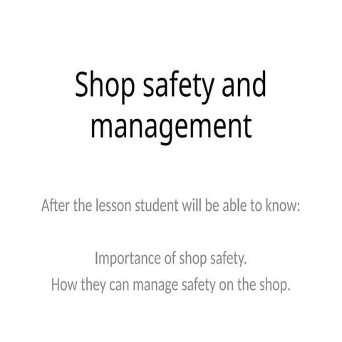 Shop safety and management 5s files ppt | PPT