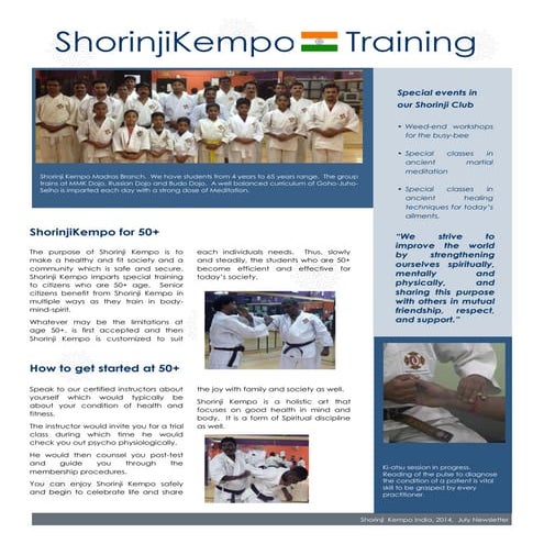 Shorinjikempo training in india | PDF