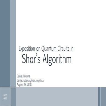 Cryptanalysis With A Quantum Computer An Exposition On Shor S Factoring Algorithm Ppt