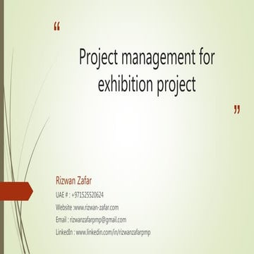 Project management for exhibition project | PPTX