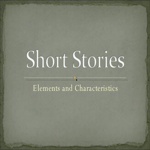 Writing - Short Stories | PPT | Fiction | Books and Literature