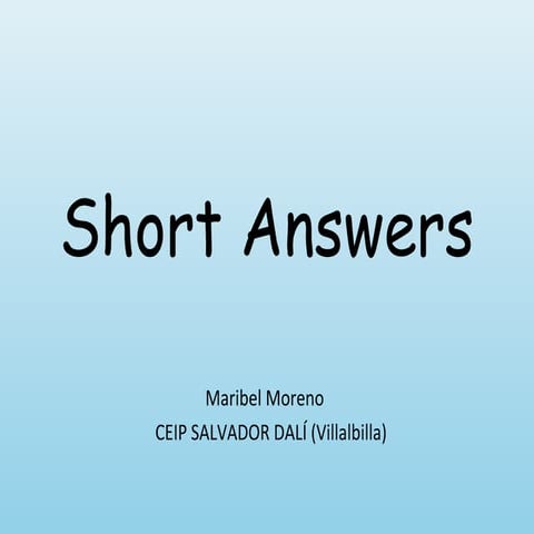Short answers | PPT