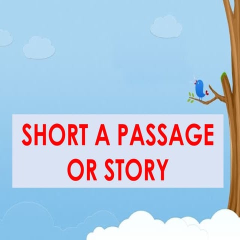 A SHORT PASSAGE OR A SHORT STORY for reading.pptx | Cats | Pets