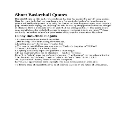 Short basketball quotes | PDF
