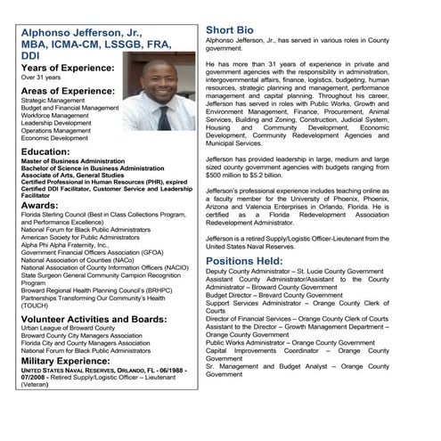Alphonso Jefferson Short bio | PDF