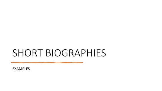 FAMOUS PEOPLE IN HISTORY SHORT BIOGRAPHIES.pdf | Biographies | Genres