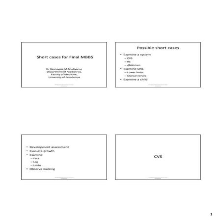 Short cases for final year MBBS Medical Student in Sri Lanka | PDF