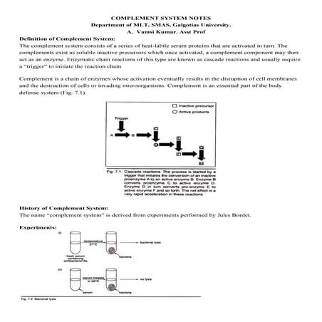 Short complement system notes | PDF