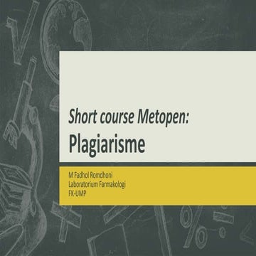 Short course metopen plagiat | PPTX