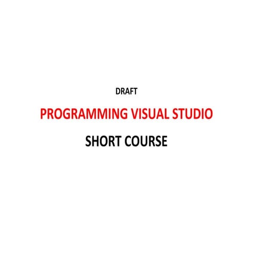 Short course visual studio (draft) | PPT