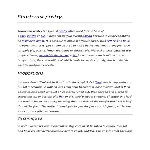 Short crust pastry | PDF