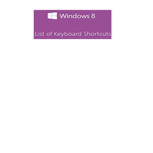 Shortcut for windows 8 | PDF