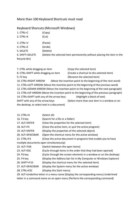 Computer Lessons for Kids: Keyboard Shortcuts | PPTX