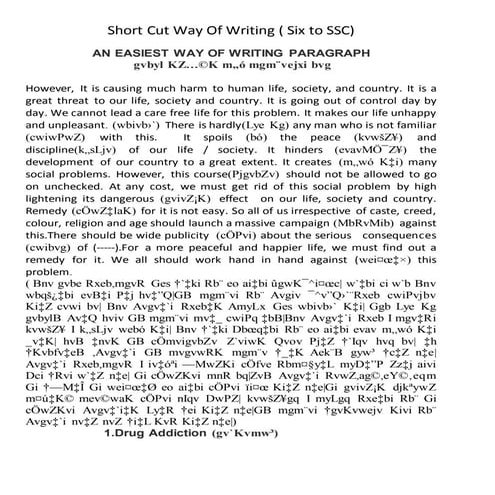 Short cut way of writing ( six to ssc) | PDF