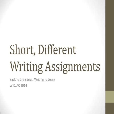 Short, different writing assignments | PPTX | Homework and Study ...