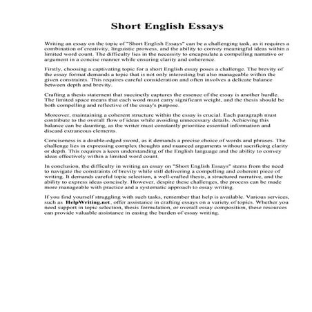 400 Word Essay Sample | PDF