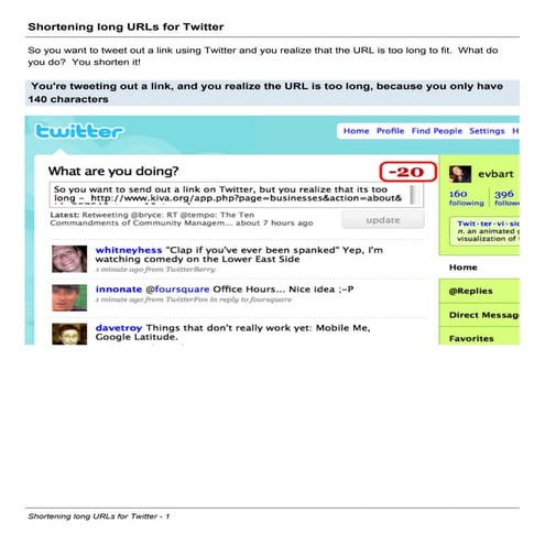 Shortening Long URLs For Twitter | PDF