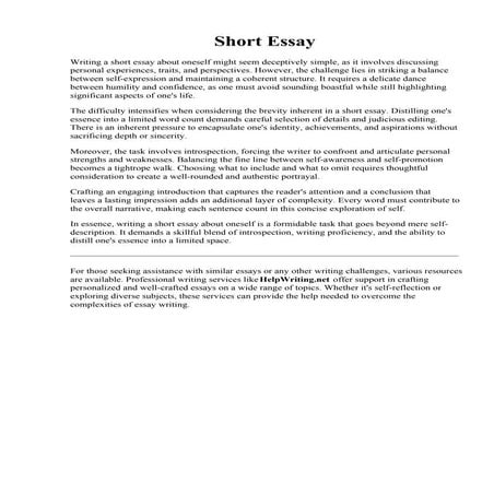 Example Of Example Essays | PDF