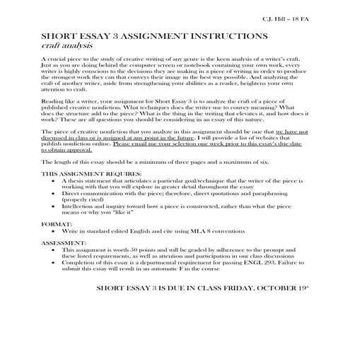 Short essay 3 | PDF