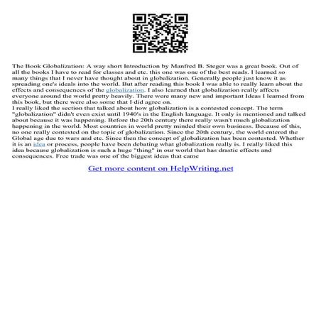 Short Essay Globalization | PDF