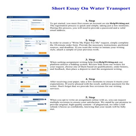 Short Essay On Water Transport | PDF