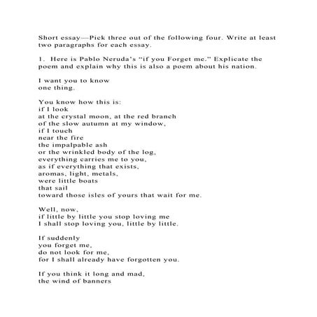 Short essay—Pick three out of the following four. Write at least two ...