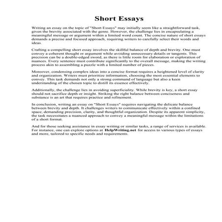 Short Essays | PDF