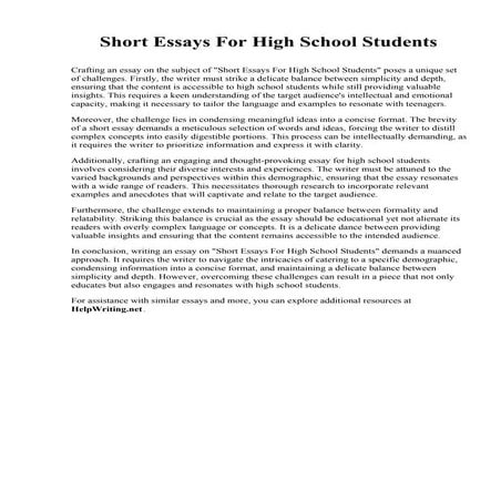 Short Essays For High School Students.pdf