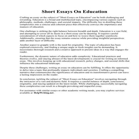 Short Essays On Education.pdf